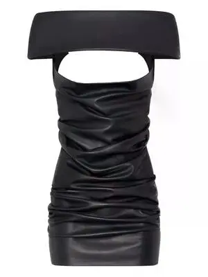 Sleeveless Leather Mini Dress