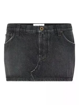 JEAN PAUL GAULTIER Denim Mini Skirt With Contrast Pocket - Black