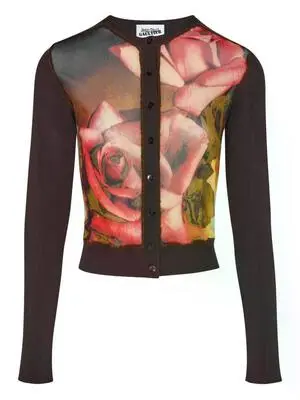 JEAN PAUL GAULTIER Rose-print Buttoned Cardigan