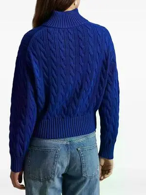 Polo Ralph Lauren Cable-knit Quarter-zip Sweater - Blue