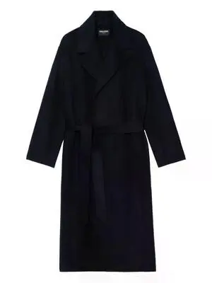Zadig&Voltaire Belted Wool Blend Coat - Blue