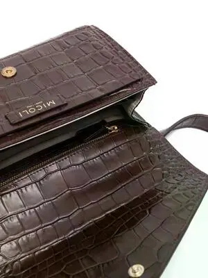 MICOLI Intasca Crocodile-effect Crossbody Bag