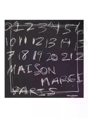 MAISON MARGIELA Numbers-print Neckerchief - Black