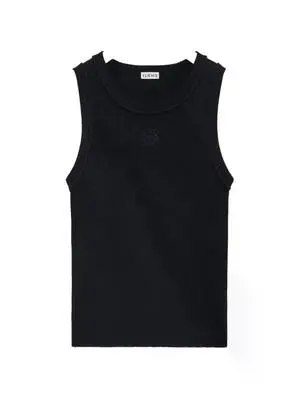 Loewe Anagram Tank Top In Stretch Viscose - Black