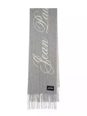 Jean Paul Gaultier Pinstripe Fringed Scarf - Grey