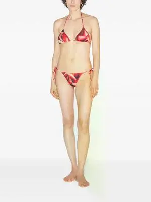 JEAN PAUL GAULTIER Rose-print Bikini Top
