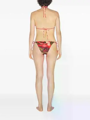 JEAN PAUL GAULTIER Rose-print Bikini Top