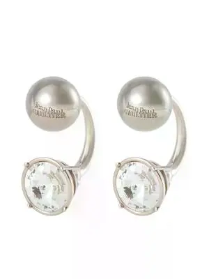 Jean Paul Gaultier Crystal-embellished Earrings - Silver