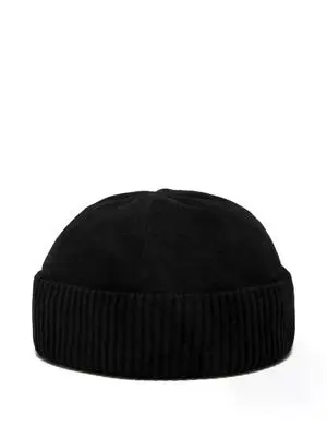Giorgio Armani Ribbed-trim Beanie - Black
