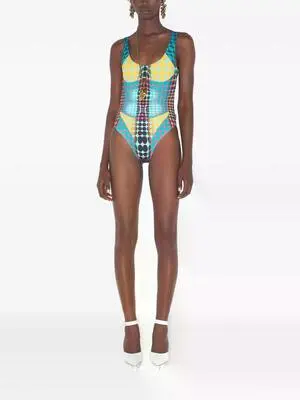 JEAN PAUL GAULTIER Re-edition Printed Swimsuit - Blue
