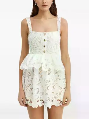 SELF-PORTRAIT Frill Button-detailed Mini Dress