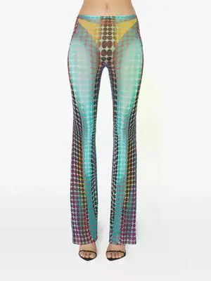 JEAN PAUL GAULTIER Flared Printed Trousers - Blue