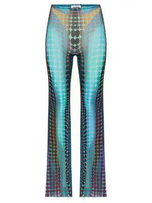 JEAN PAUL GAULTIER Flared Printed Trousers - Blue