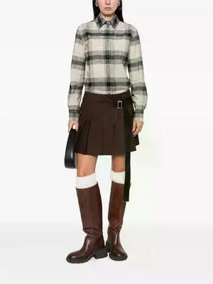 Plan C Pleated Mini Skirt With Belt