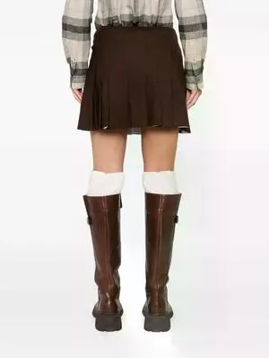 Plan C Pleated Mini Skirt With Belt