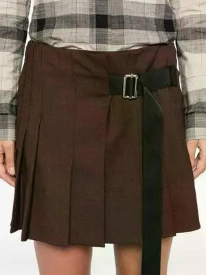 Plan C Pleated Mini Skirt With Belt