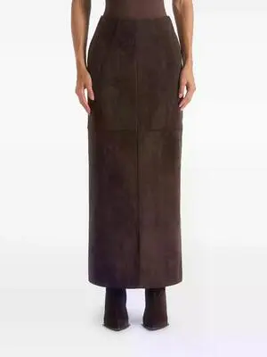 Manière De Voir Suede Maxi Skirt - Brown