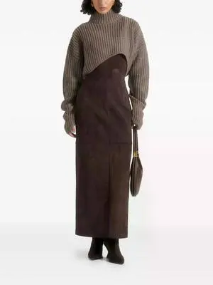Manière De Voir Suede Maxi Skirt - Brown