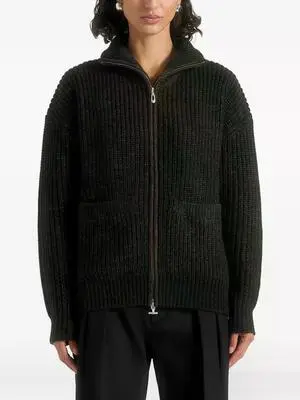 Manière De Voir Speckled Wool Zip-through Jacket - Black