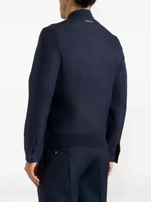 Manière De Voir Navy Tailored Bomber Jacket - Blue