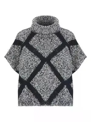 PANICALE High-neck Knitted Poncho