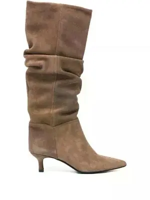 GISEL MOIRE 50mm Morgan Ruched Knee-high Boots