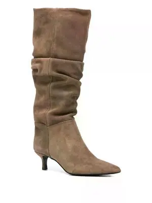 GISEL MOIRE 50mm Morgan Ruched Knee-high Boots
