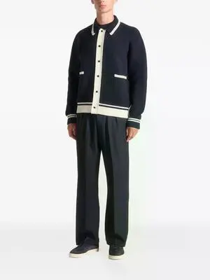 Manière De Voir Classic-collar Combed-cotton Knit Cardigan