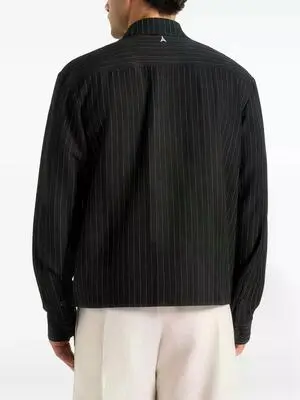 Manière De Voir Arlo Pinstripe Cropped Long Sleeve Shirt