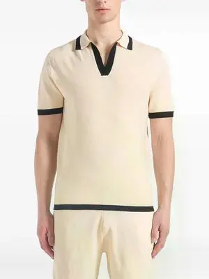Manière De Voir Lambert Contrast-detail Knit Cream Polo Shirt