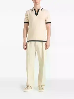 Manière De Voir Lambert Contrast-detail Knit Cream Polo Shirt