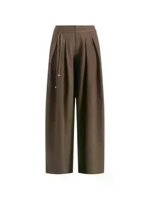 Manière De Voir Maniere De Voir Flora Box Pleat Wide Leg Belted Pants
