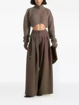 Manière De Voir Maniere De Voir Flora Box Pleat Wide Leg Belted Pants