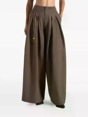 Manière De Voir Maniere De Voir Flora Box Pleat Wide Leg Belted Pants