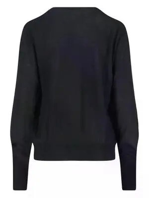 MA'RY'YA V-neck Long Sleeve Sweater - Black