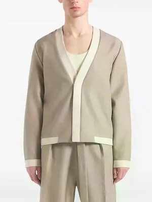 Manière De Voir Clovis Contrast-placket Tailored Cardigan