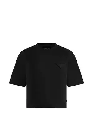 Manière De Voir Leon In Boxy Cropped T-shirt - Black