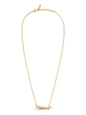 Moschino Logo-pendant Necklace - Gold