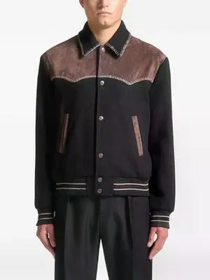 Manière De Voir Whipstitch Varsity Jacket - Black