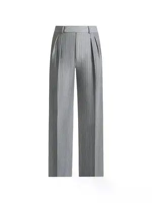 Manière De Voir Julie Pinstripe Twin Pleat Tailored Trousers - Grey