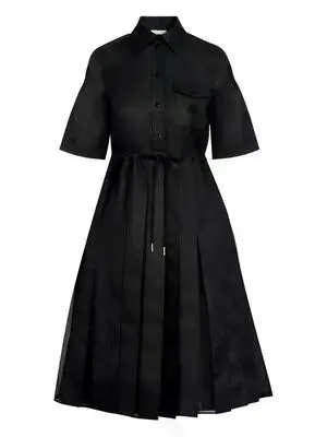 Moncler Drawstring Pleated Midi Dress