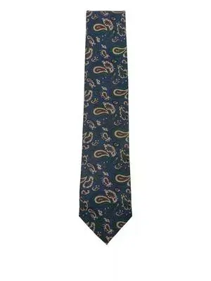ERRICO FORMICOLA Paisley Silk Neck Tie - Blue