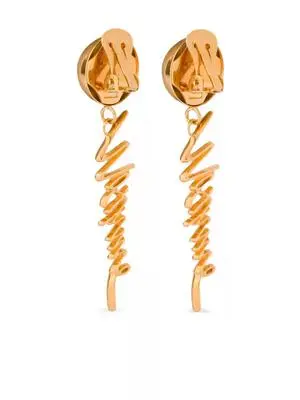 Moschino Logo-lettering Drop Earrings