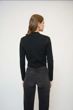 Central Park West Studded Knit Blazer