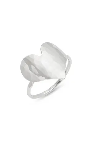 NASHELLE Love Hammered Heart Ring - Sterling Silver