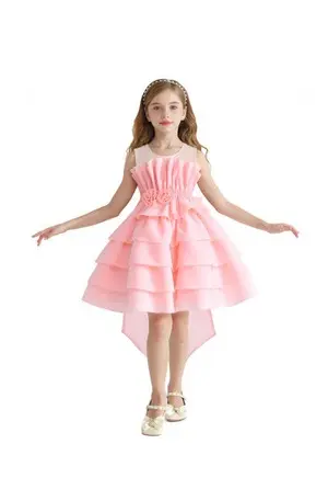 TULLEEN Tiered Bow Dress - Pink