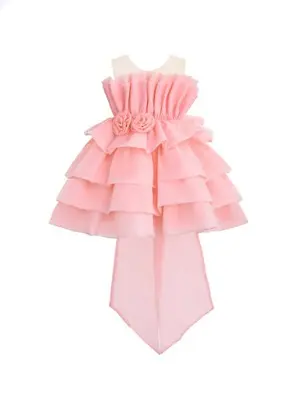 TULLEEN Tiered Bow Dress - Pink