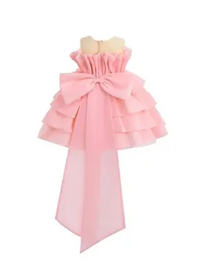 TULLEEN Tiered Bow Dress - Pink