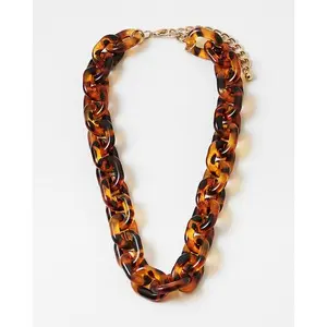 ERIN MCDERMOTT JEWELRY Classic Tortoiseshell Chain Necklace - Brown