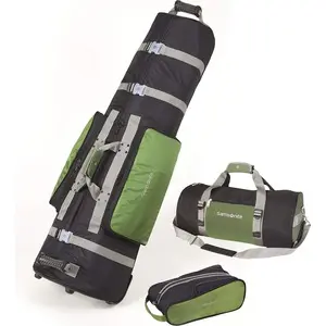 SAMSONITE Golf Deluxe 3 Piece Travel Set - Grass Green/black